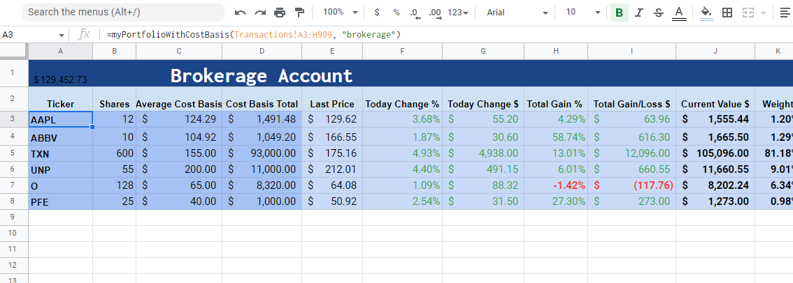 Portfolio Tracker with Dashboard | Dividend Investing for early retirement